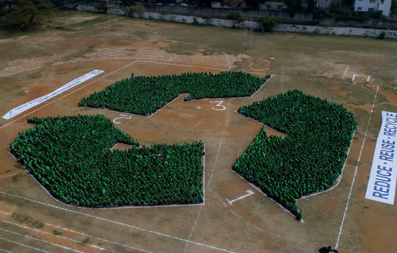 Largest human recycling logo | Guinness World Records
