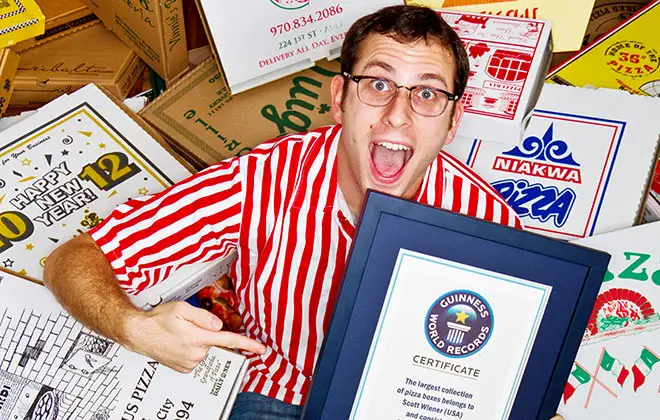 Largest collection of pizza boxes | _guinness_world_records_label