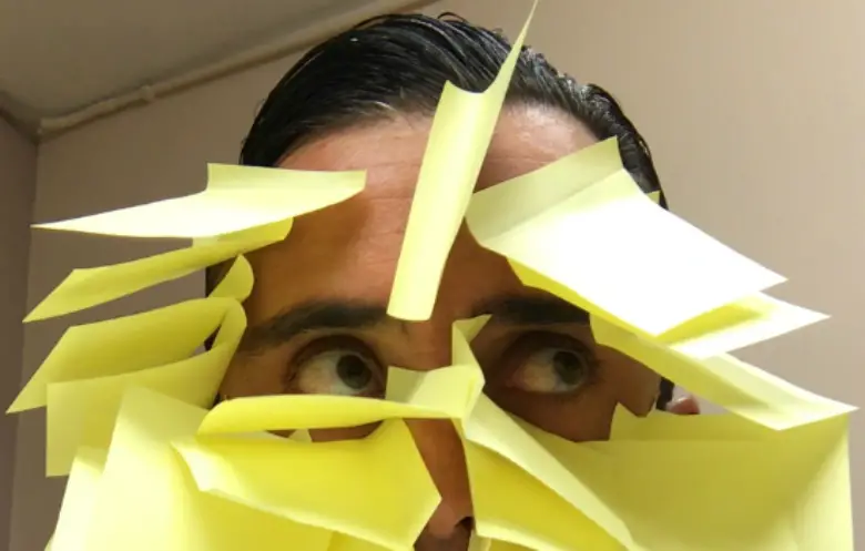 Most sticky notes stuck on the face in 30 seconds | Guinness World Records