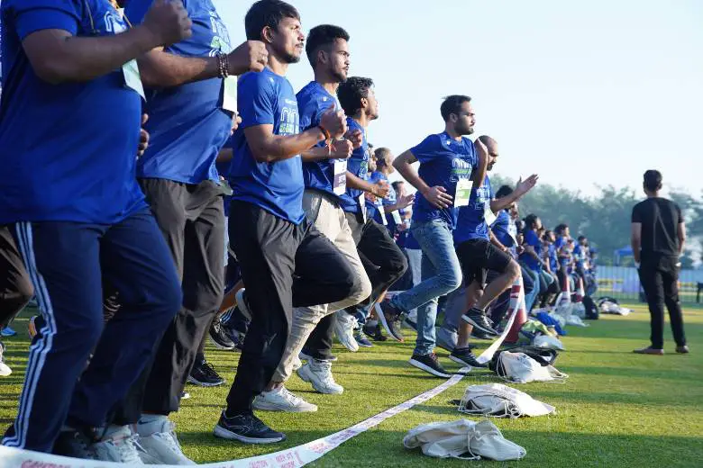 Most people running in place simultaneously (multiple venues ...