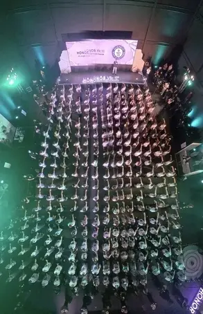 Most people performing a mobile phone drop test simultaneously ...