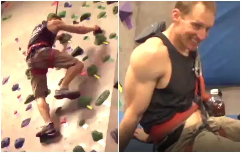Fastest time to climb the height of Everest on an climbing wall (male ...